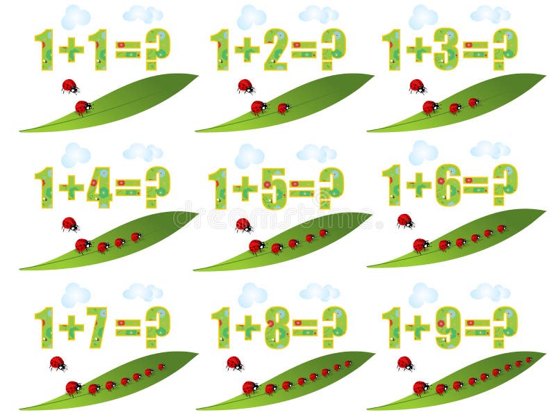 Math Multiples Count by 1 - 3 Stock Vector - Illustration of eleven ...