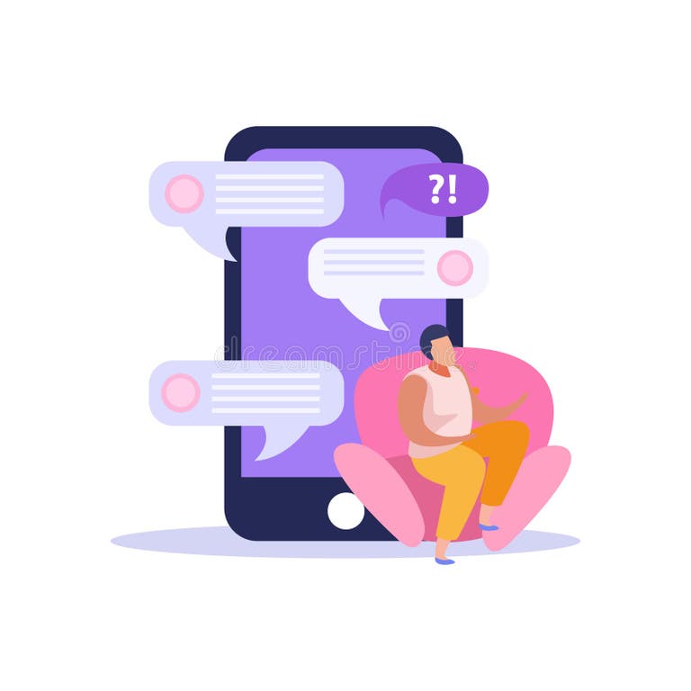 Learning through Messenger Composition Stock Vector - Illustration of ...