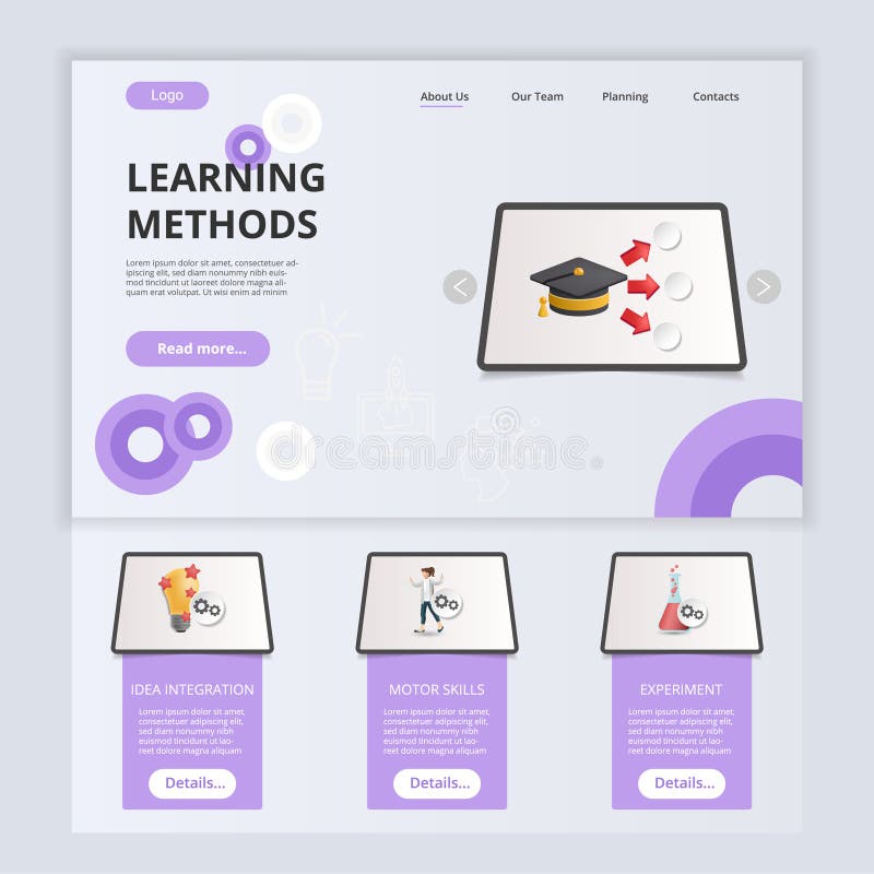 Learning Methods Flat Landing Page Website Template. Idea Integration ...
