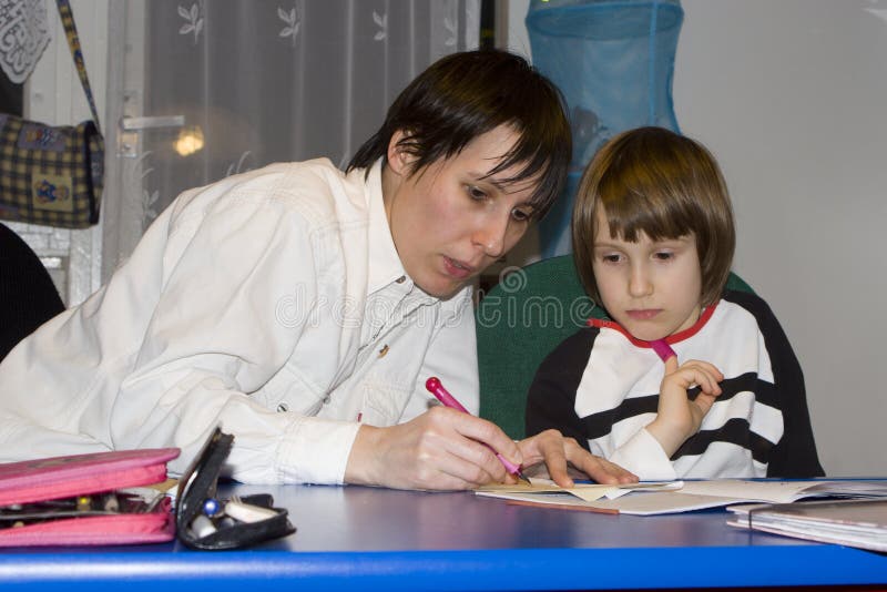 Learning with mother stock image. Image of help, learning - 7664703