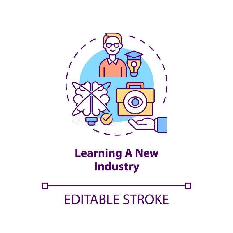 Learning a New Industry Concept Icon Stock Vector - Illustration of ...
