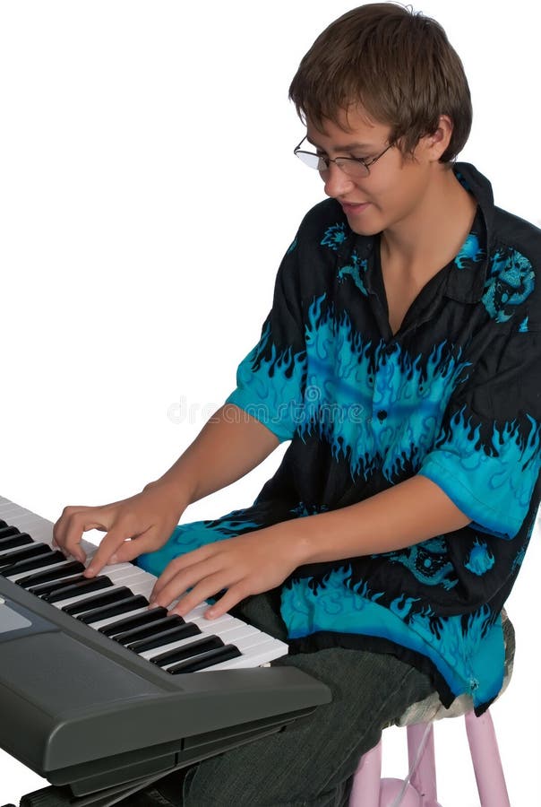 Learning the new keyboard stock image. Image of audio - 11436595
