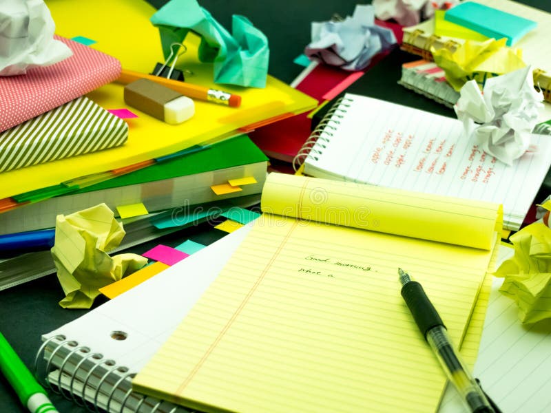 Learning New Language Writing Words Many Times on the Notebook; Stock ...