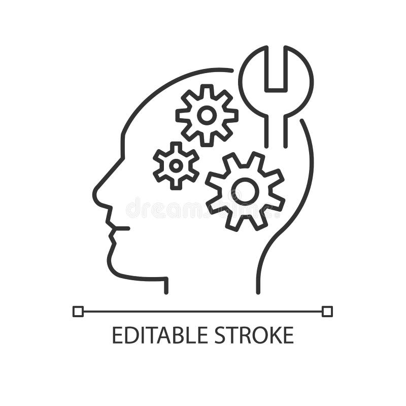 Learning New Skills Linear Icon Stock Vector - Illustration of ...