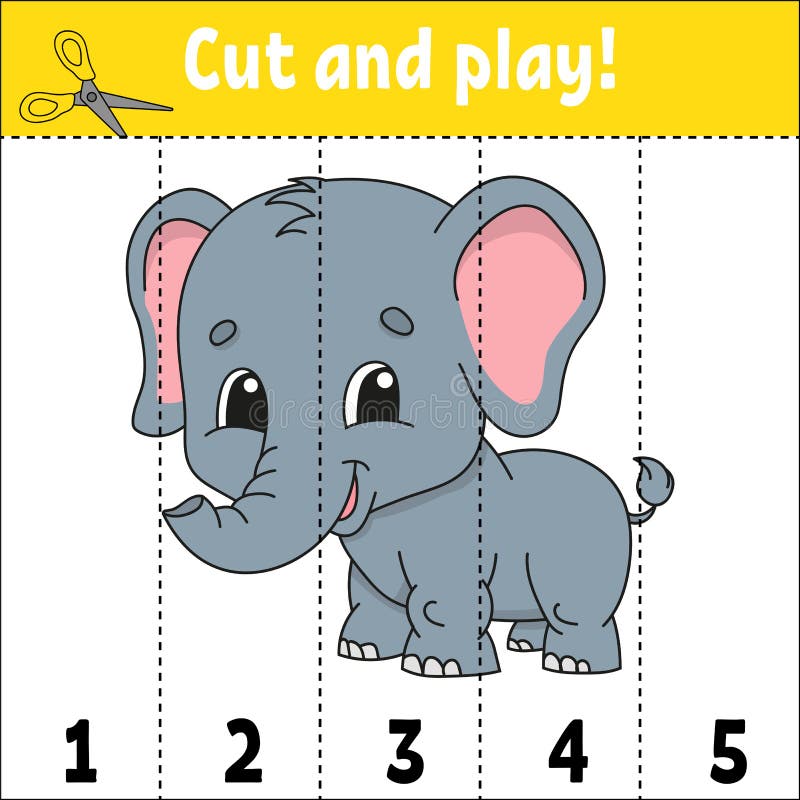 Learning Numbers. Cut and Play. Education Developing Worksheet. Game ...