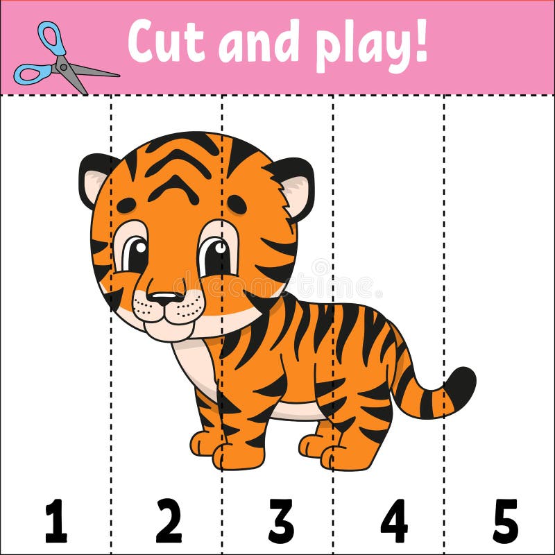 Learning Numbers. Cut and Play. Education Developing Worksheet. Game ...