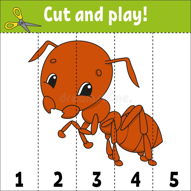 Cut and Play. Logic Puzzle for Kids. Education Developing Worksheet ...
