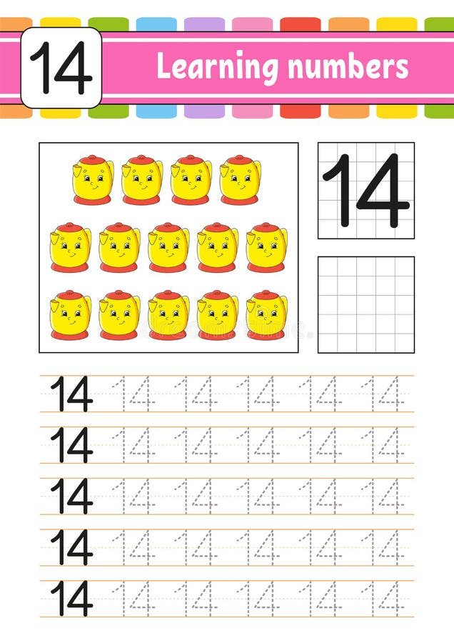 Learning Numbers for Kids. Handwriting Practice. Education Developing ...