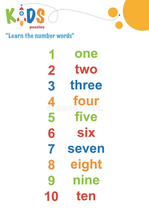 Learning Numbers Worksheet. Math Worksheet Stock Vector - Illustration ...