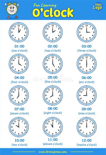 Learning o clock stock vector. Illustration of children - 285884038