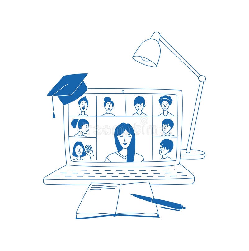 Learning Online, E-learning Video Call Chat with Class. Distance ...