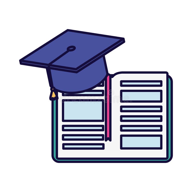 Learning Online Open Book Graduation Hat Education Stock Vector ...