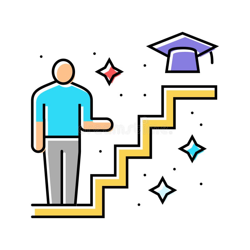 Learning Path Online Learning Platform Color Icon Vector Illustration ...