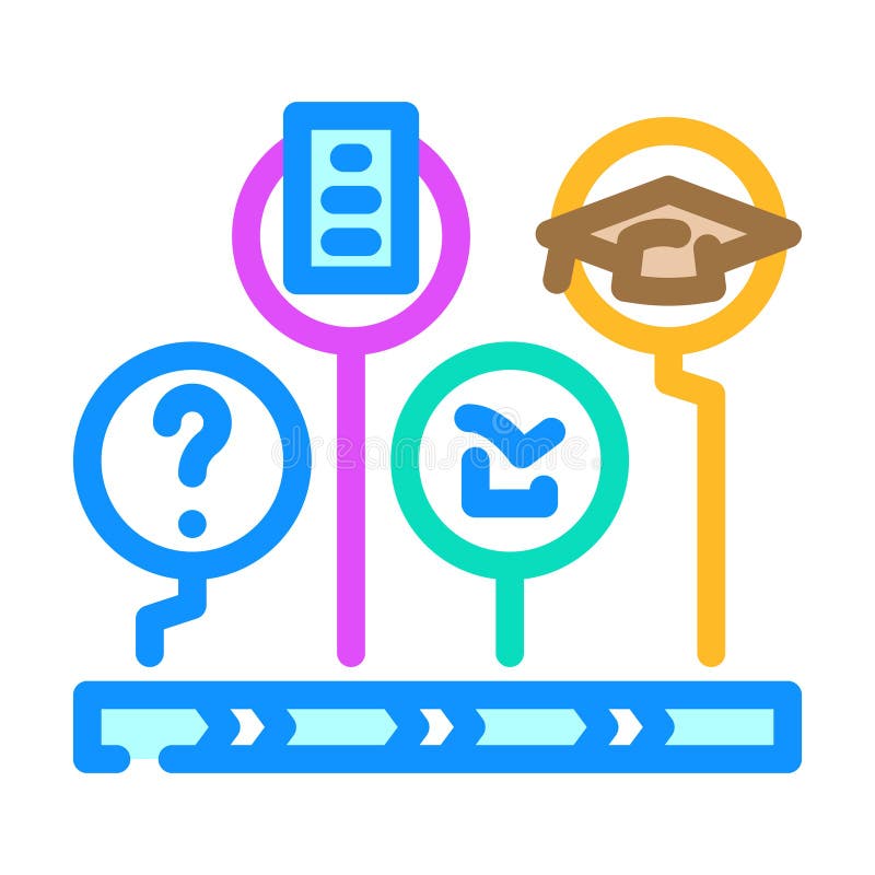 Learning Path Online Learning Platform Color Icon Vector Illustration Stock Vector ...