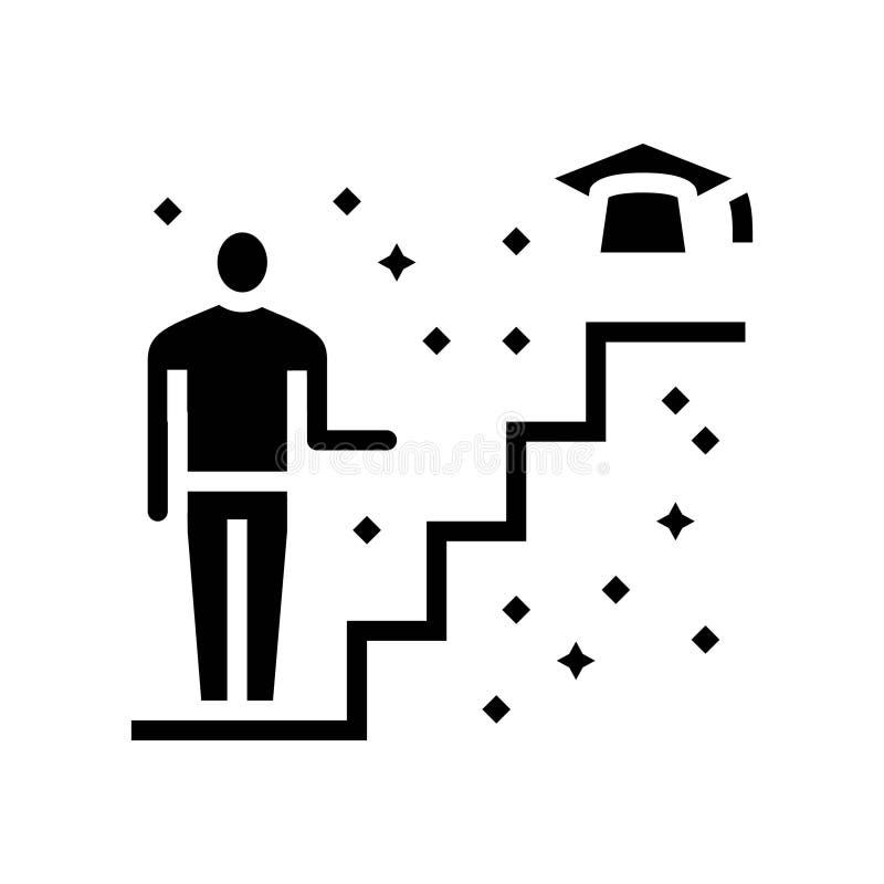 Learning Path Online Learning Platform Glyph Icon Vector Illustration ...