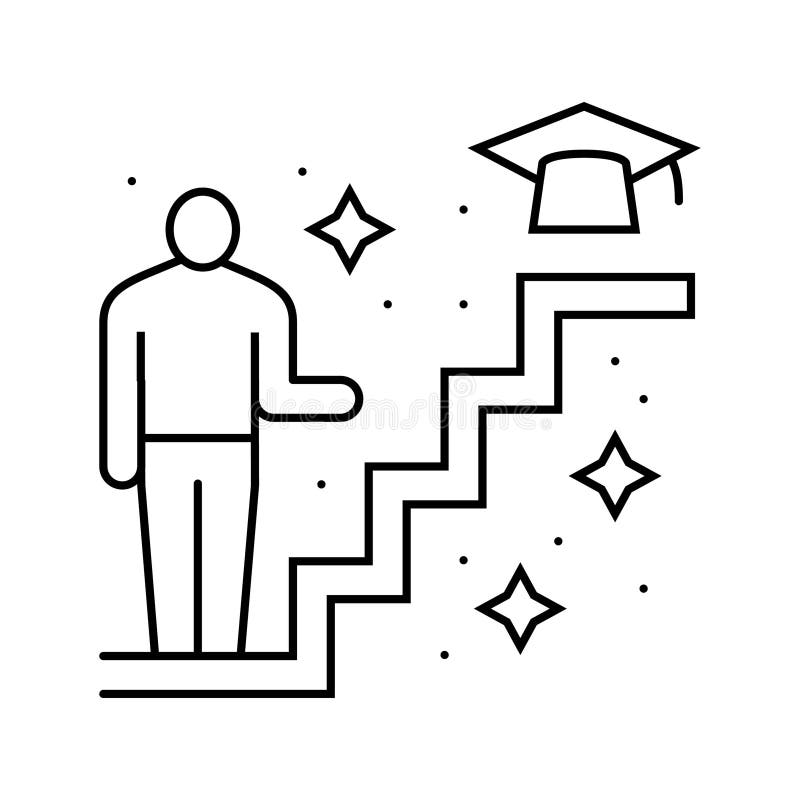 Learning Path Online Learning Platform Line Icon Vector Illustration ...