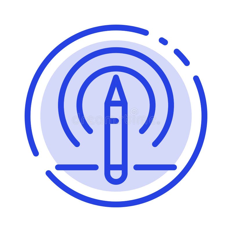 Learning, Pencil, Education, Tools Blue Dotted Line Line Icon Stock ...