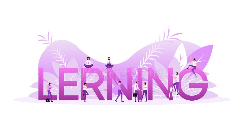 Learning People in Flat Style. Design Template Vector Stock Vector ...