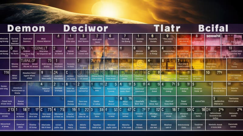 Learning Periodic Table Template Stock Illustration - Illustration of ...