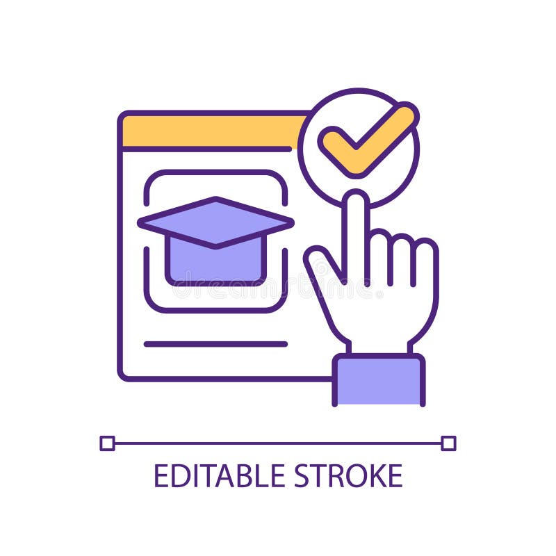 Learning Platform Interface RGB Color Icon Stock Vector - Illustration ...