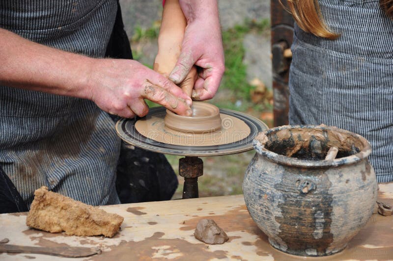 Learning pottery stock photo. Image of craft, teach, potter - 26529956