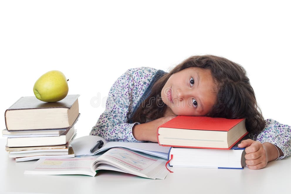 Learning Pressure at School Stock Photo - Image of girl, background ...