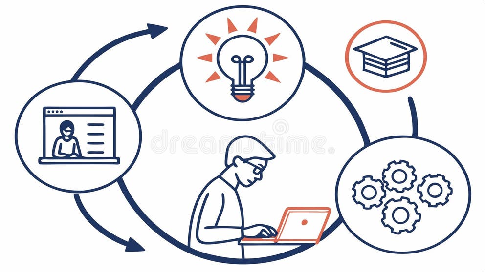 Learning Process Cycle Diagram, Education Steps and Methodology Vector ...