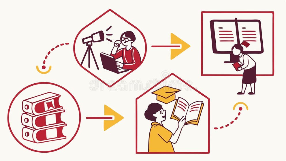 Learning Process Diagram: Education, Study, Knowledge, Progress Vector ...