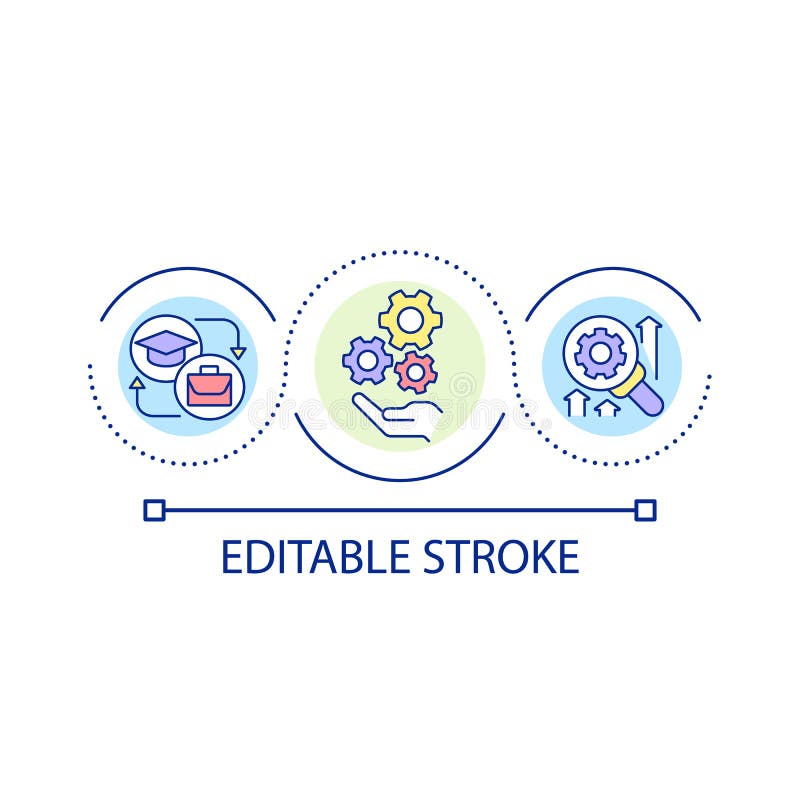 Learning Process Loop Concept Icon Stock Vector - Illustration of study ...