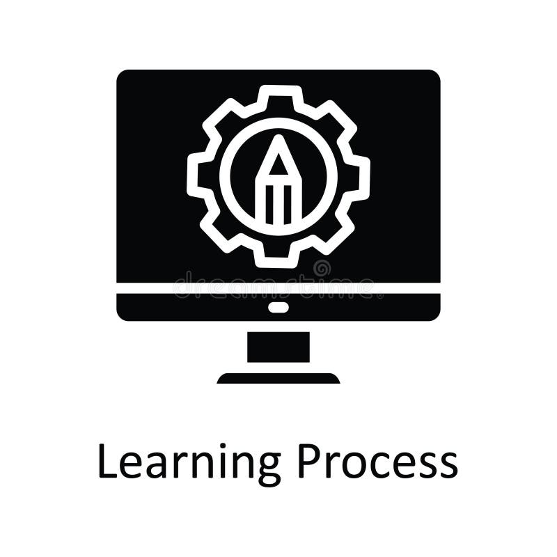 Learning Process Vector Solid Icon Design Illustration. Educational ...
