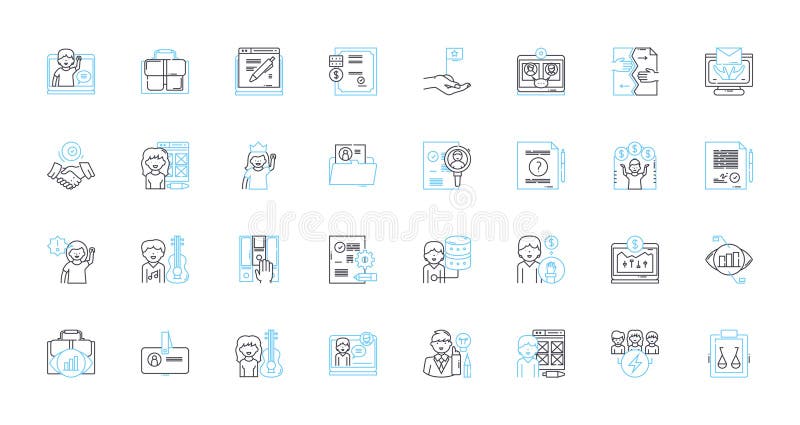Learning Progress Linear Icons Set. Growth, Improvement, Advancement ...