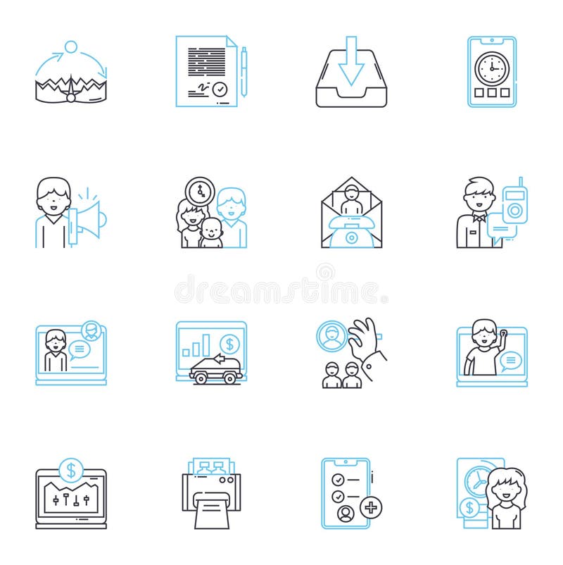 Learning Progress Linear Icons Set. Growth, Improvement, Advancement ...