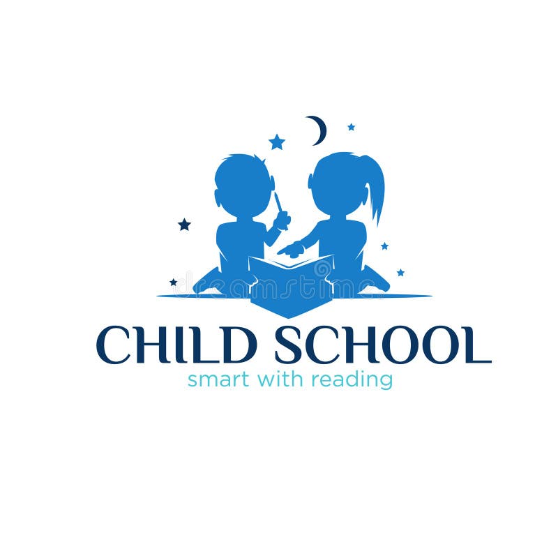 Child Reading Logo Designs Simple for Education Logo Stock Vector ...