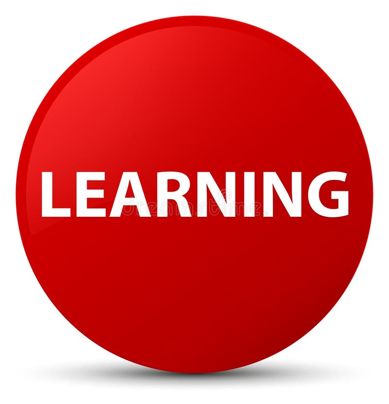 Learning red round button stock illustration. Illustration of study ...