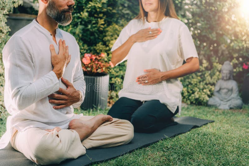 Learning Reiki, Instructor and Reiki Course Attendee Stock Photo ...