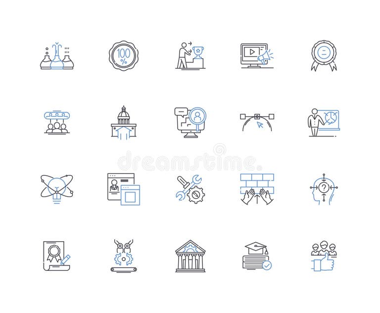 Learning Resource Line Icons Collection. Guide, Course, Tutorial ...