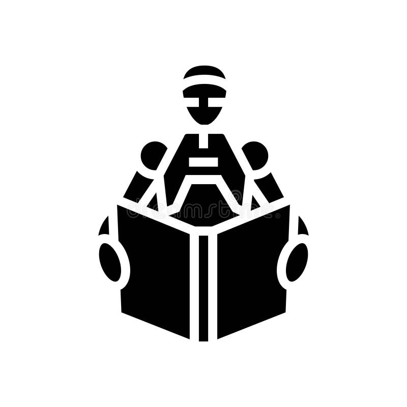 Learning Robot Social Robotics Glyph Icon Vector Illustration Stock ...