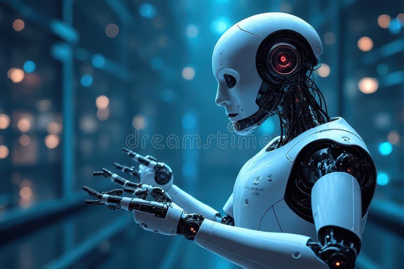 Learning Robots and Their Actions Stock Illustration - Illustration of ...