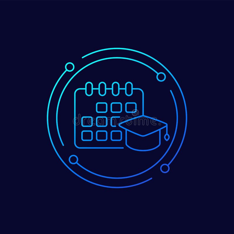 Learning Schedule Line Vector Icon Stock Vector - Illustration of study ...