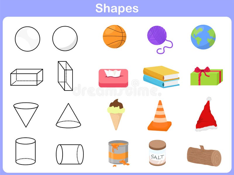 Learning the Shapes with Object for Kids Stock Vector - Illustration of ...