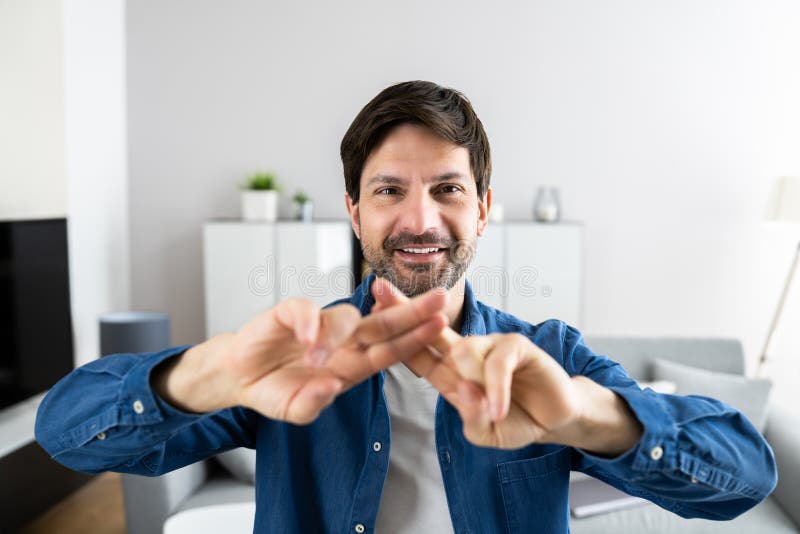 Learning Sign Language. Hearing Disability Talking Stock Photo - Image ...