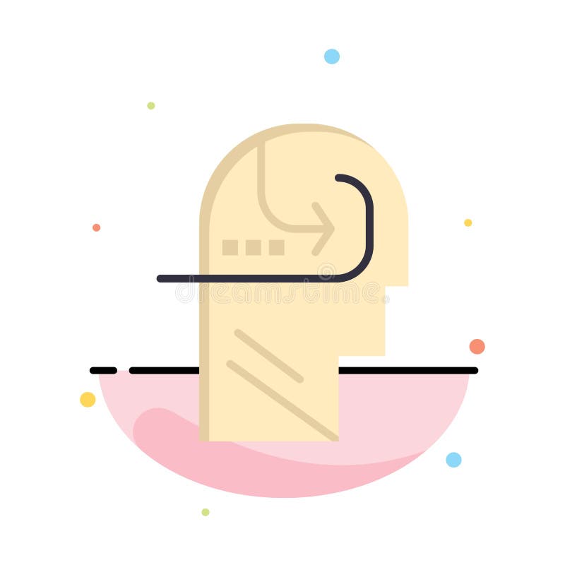 Learning, Skill, Mind, Head Abstract Flat Color Icon Template Stock ...