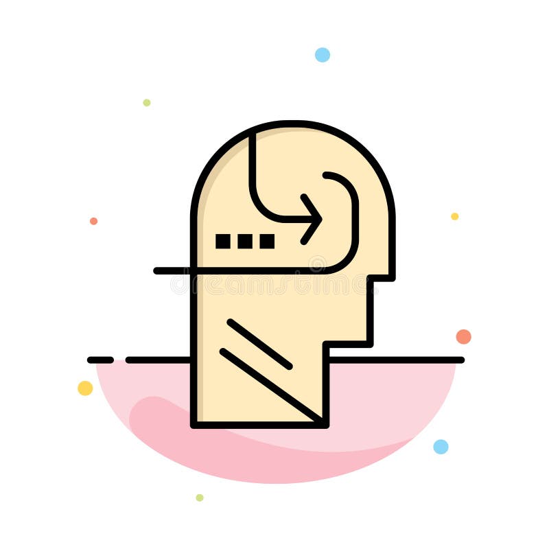 Learning, Skill, Mind, Head Abstract Flat Color Icon Template Stock ...
