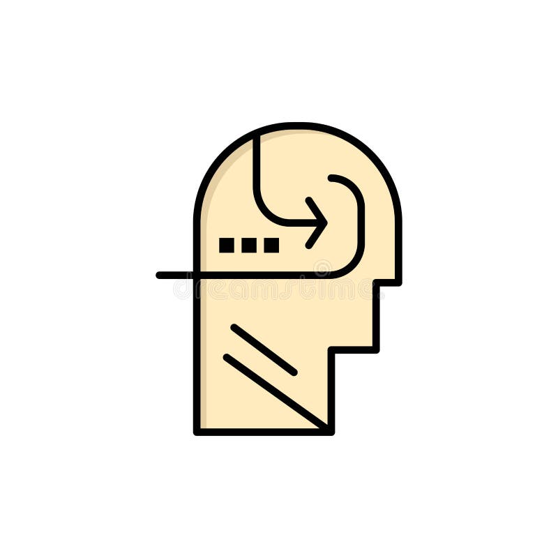 Learning, Skill, Mind, Head Flat Color Icon. Vector Icon Banner ...