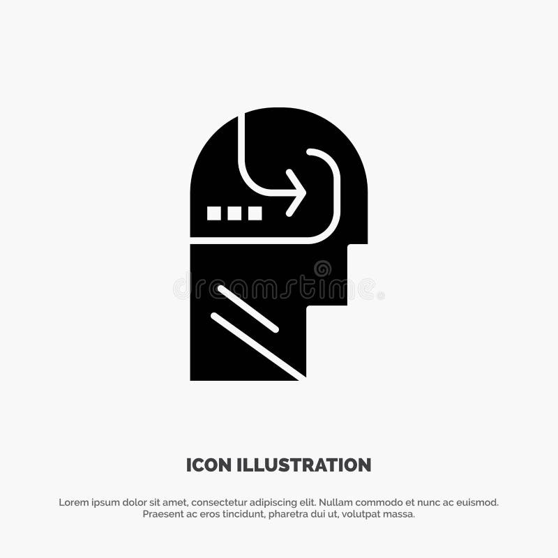 Learning, Skill, Mind, Head Solid Glyph Icon Vector Stock Vector ...