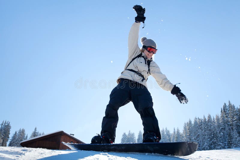 Learning snowboard stock image. Image of active, skiing - 61379577