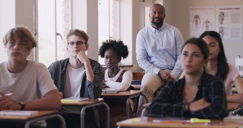 Class, Presentation and Nervous Child Speaker with Learning and Shy in ...