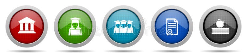 Learning and Study Icons, Miscellaneous Buttons Such As Building ...