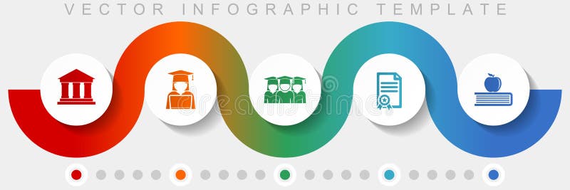 Learning and Study Infographic Vector Template with Icon Set ...