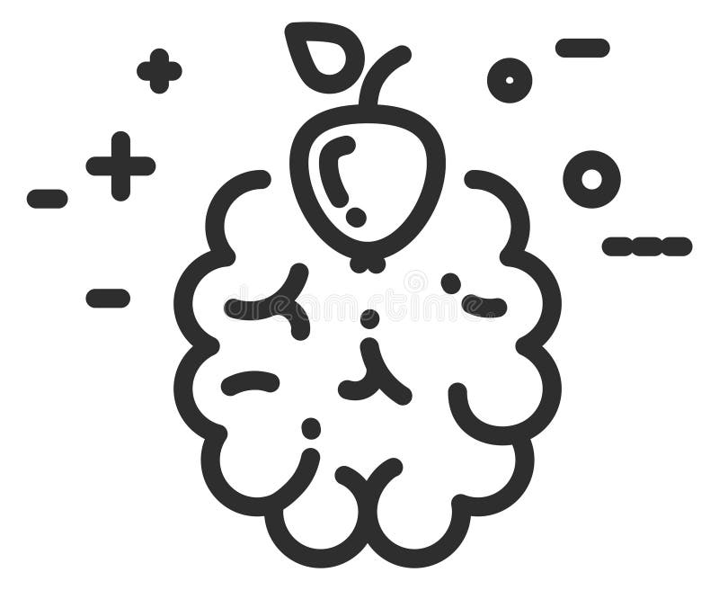Learning Symbol. Brain Healthy Education Line Icon Stock Illustration ...